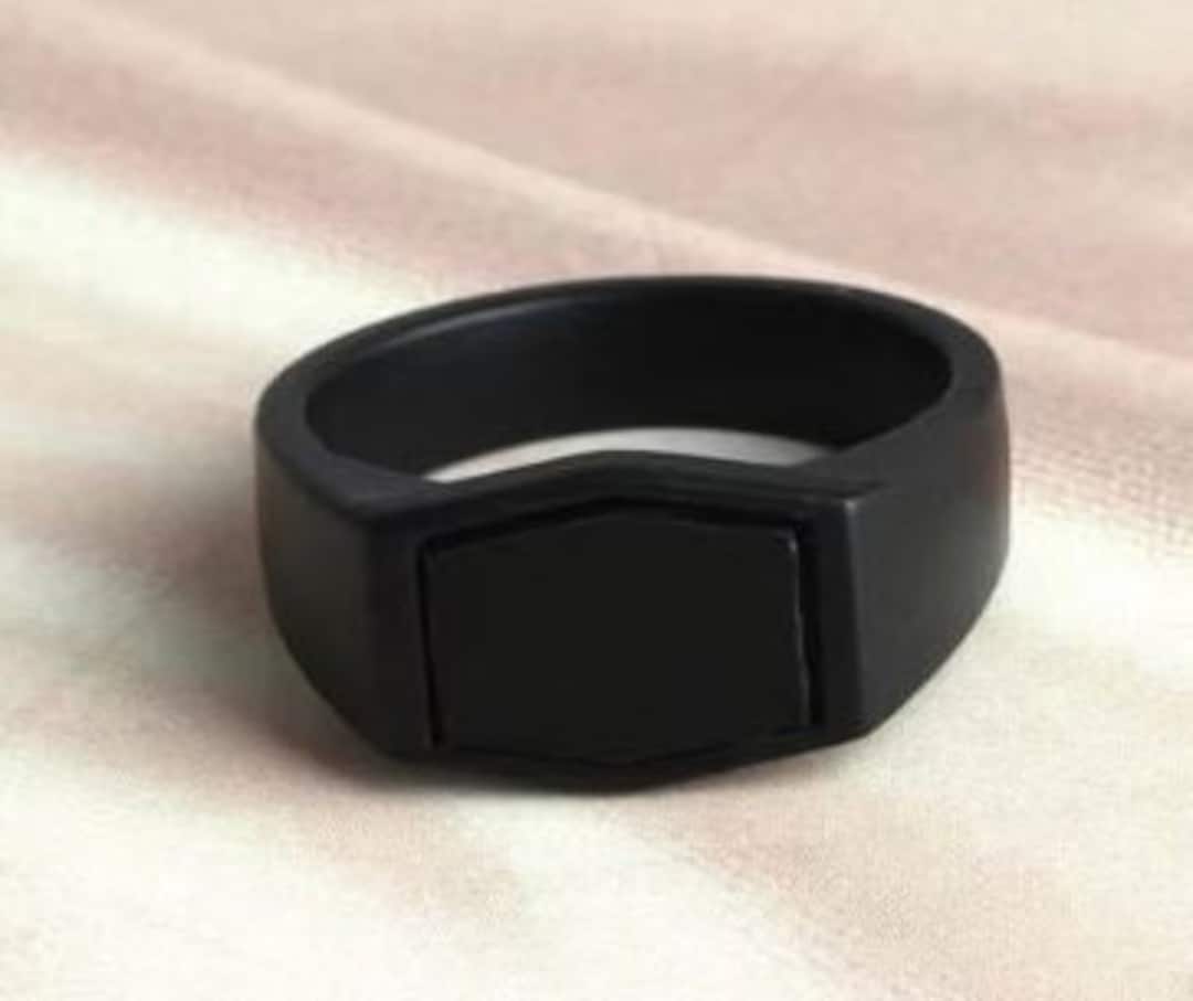 Black Onyx Ring, Men Ring, Solid Silver Ring, Birthday Rings for Him ...