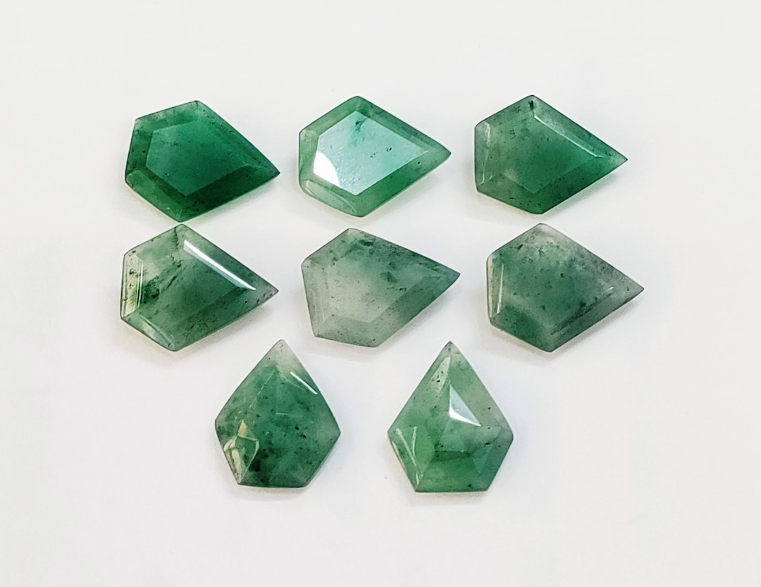 Genuine Green Moss Quartz Faceted Shield Shape Step Cut Moss - Etsy UK