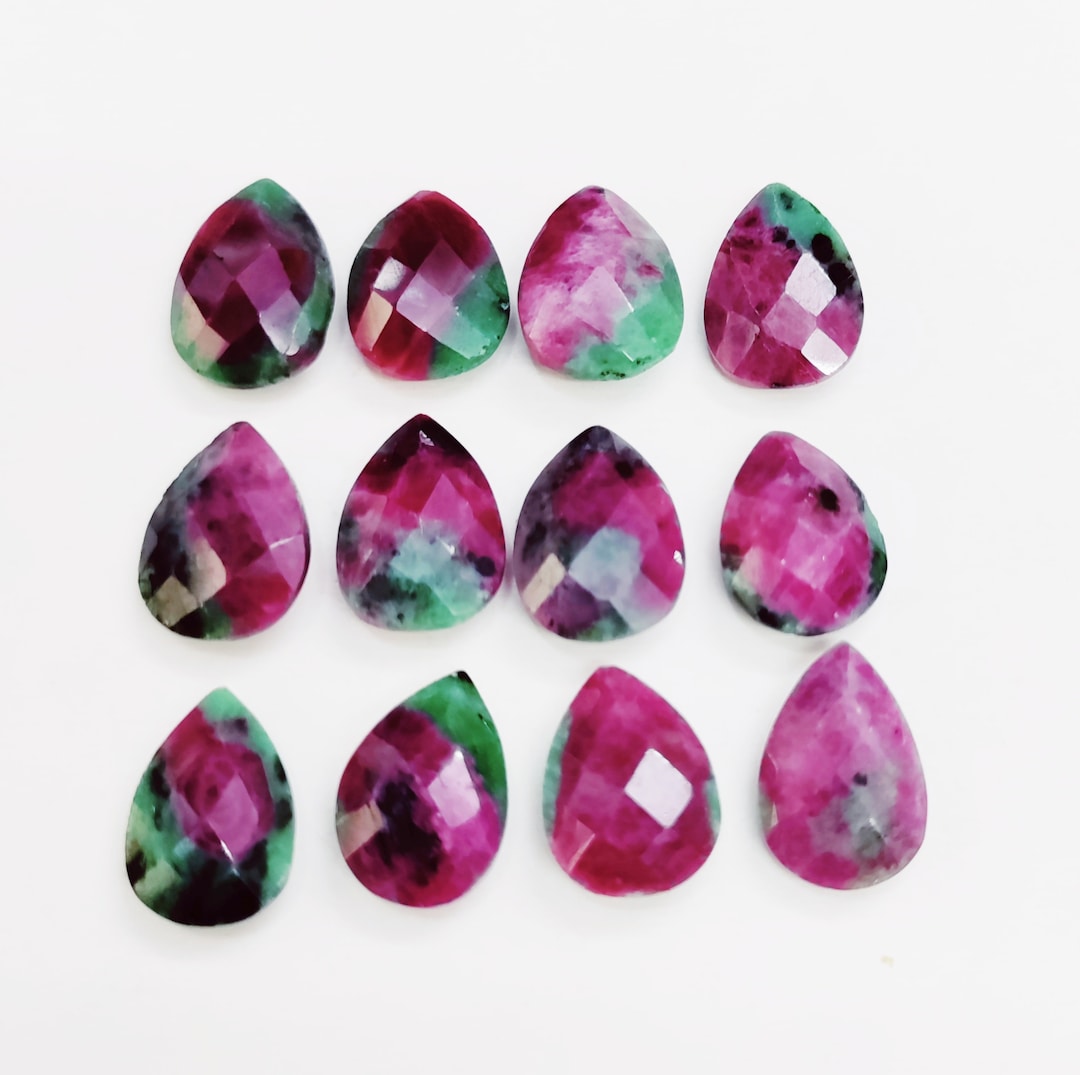 Natural Ruby Zoisite Faceted Gemstone, Ruby Zoisite Pear Shape ...