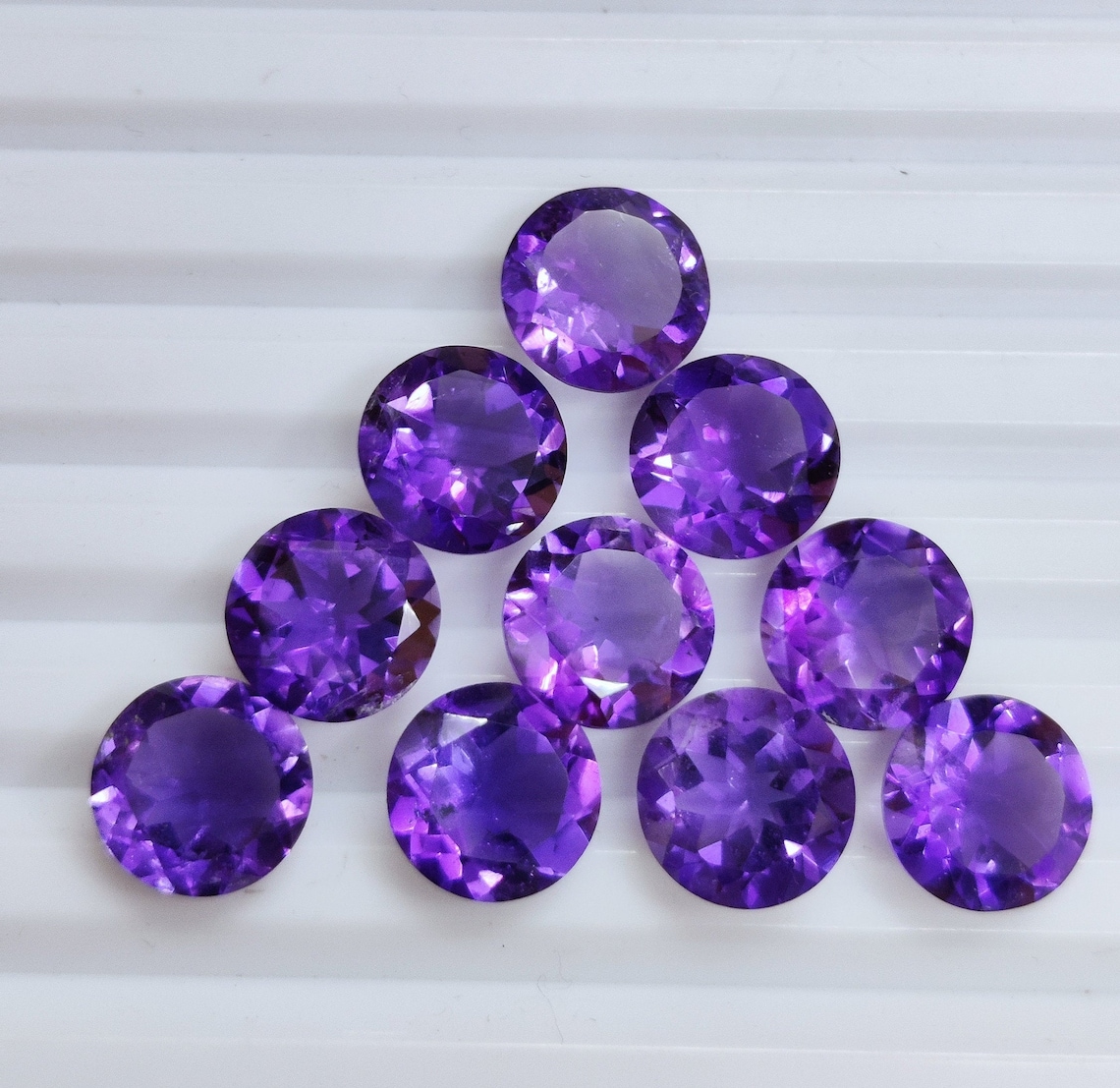 4 Piece Natural Amethyst Round Shape Amethyst Faceted Amethyst | Etsy