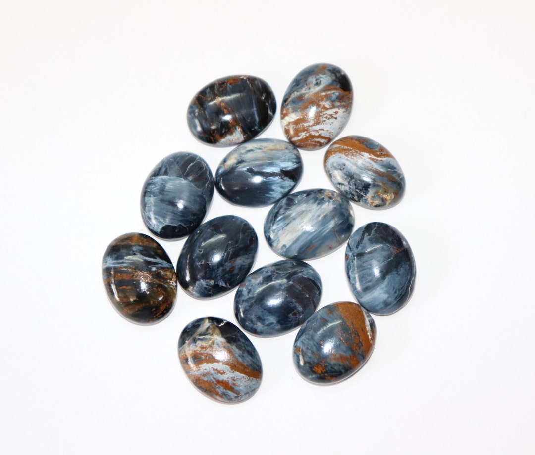 Natural Pietersite Gemstone, Blue Pietersite Cabochon Oval Shape ...