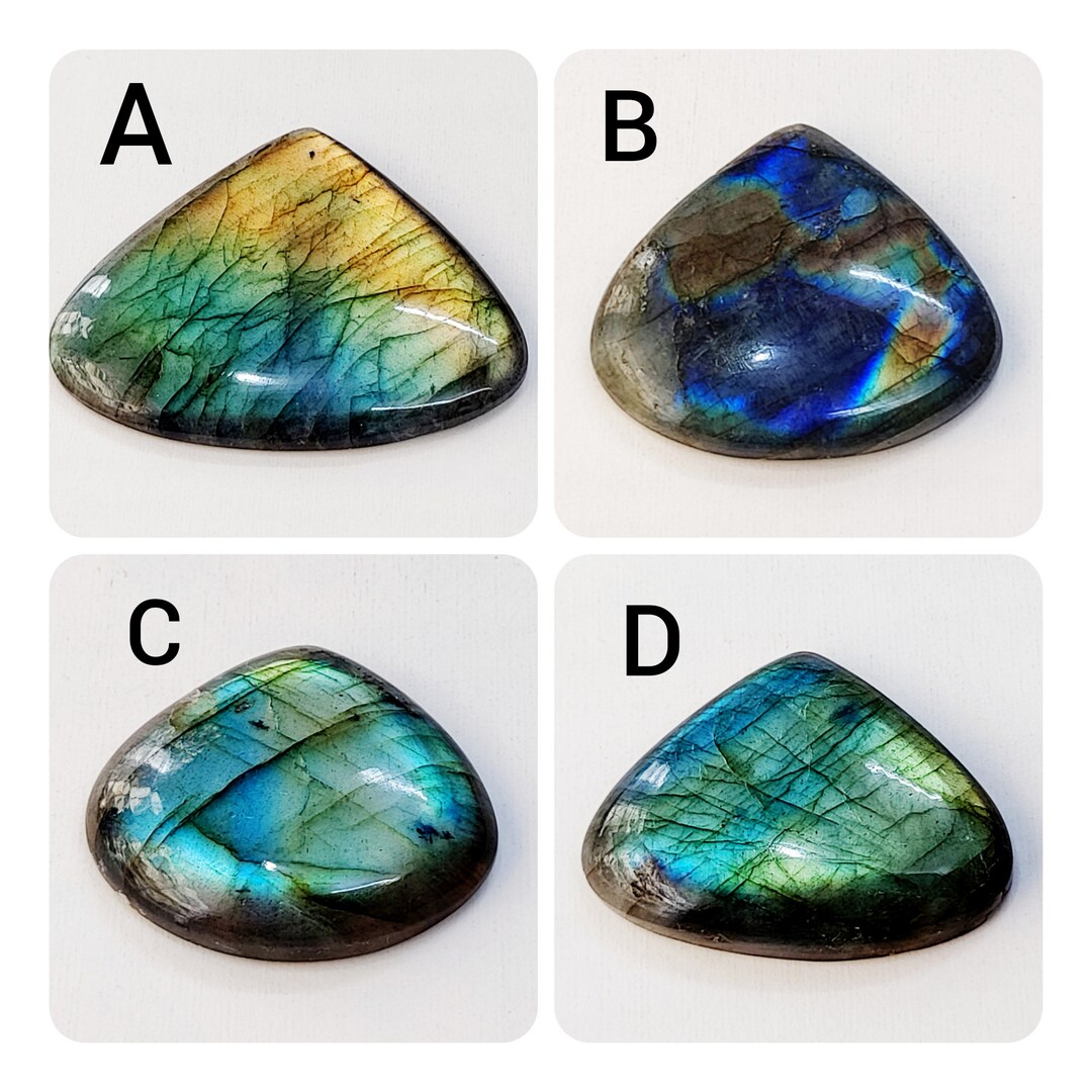 Natural Labradorite Cabochon Stone, Blue Labradorite Cabs Flat Back ...