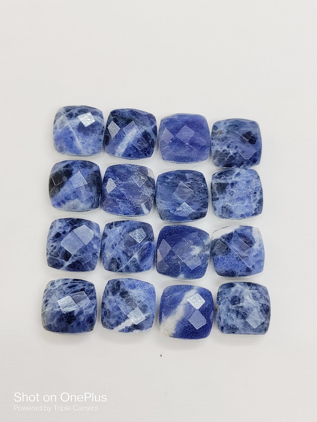 Natural Sodalite Faceted Gemstone, Sodalite Cushion Shape Briolette Cut ...