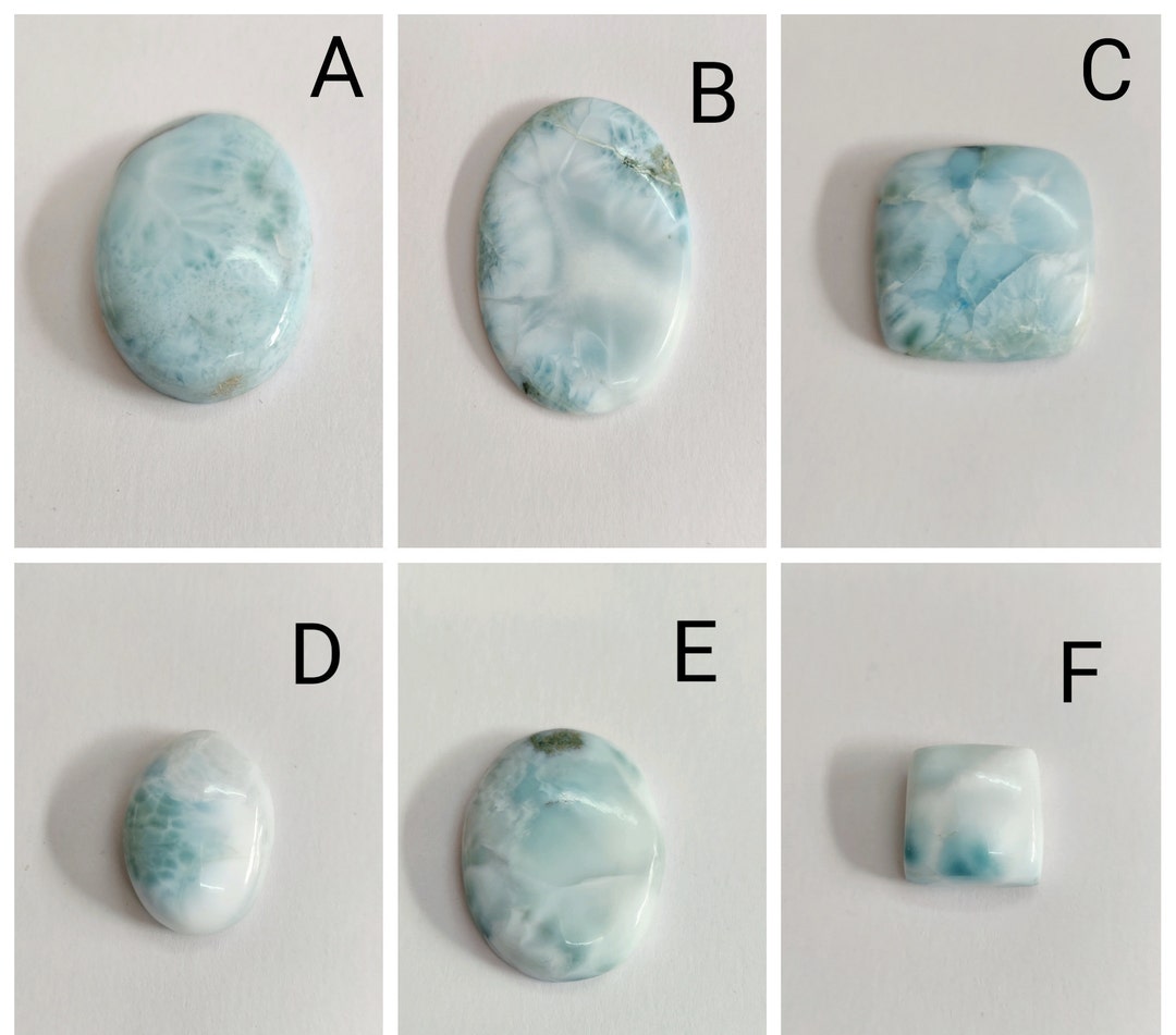 Natural Larimar Gemstone, Blue Larimar Cabochon Loose Stone, Larimar ...