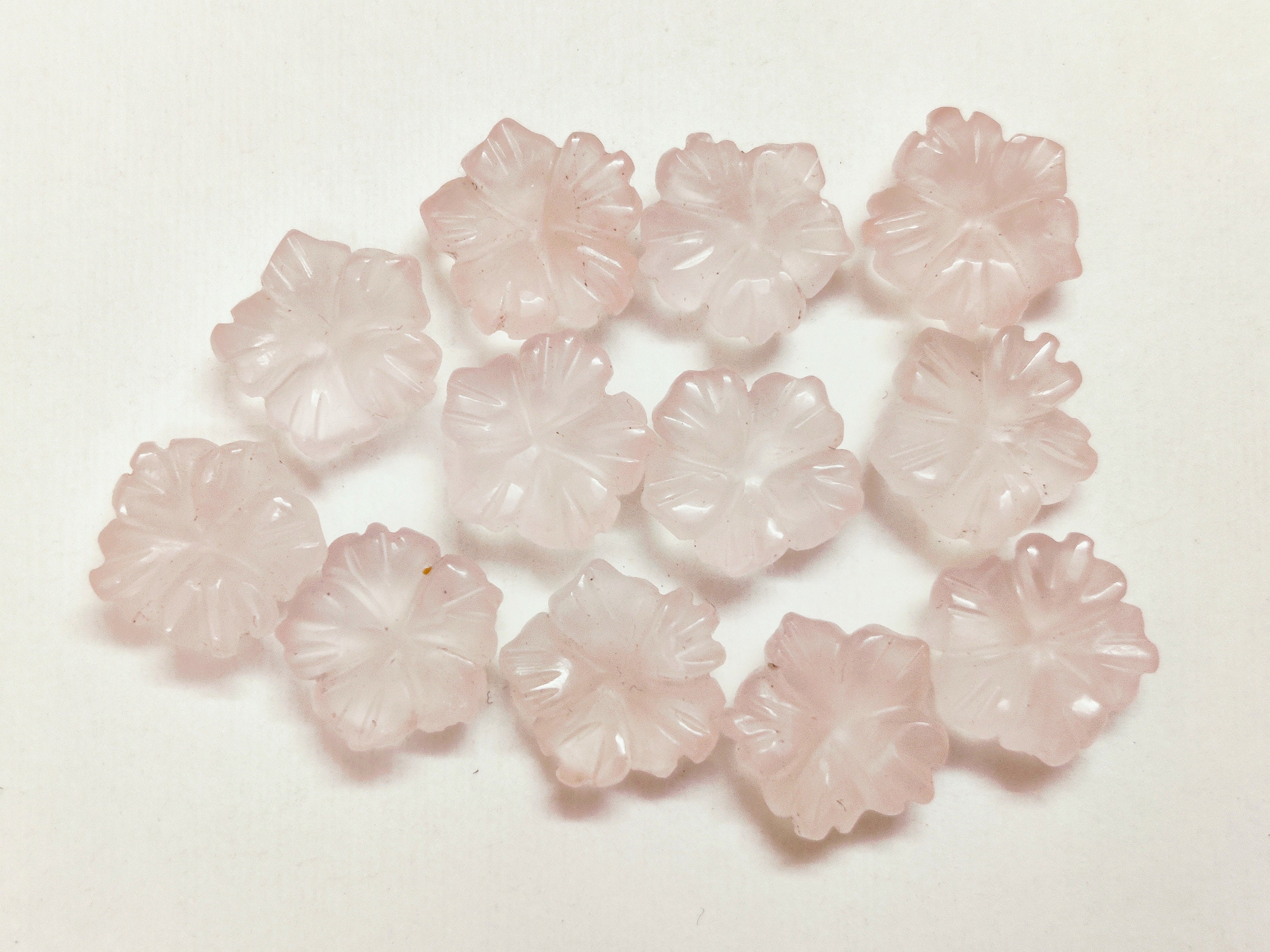 Natural Rose Quartz Carving Flower Shape Carving Rose Quartz - Etsy