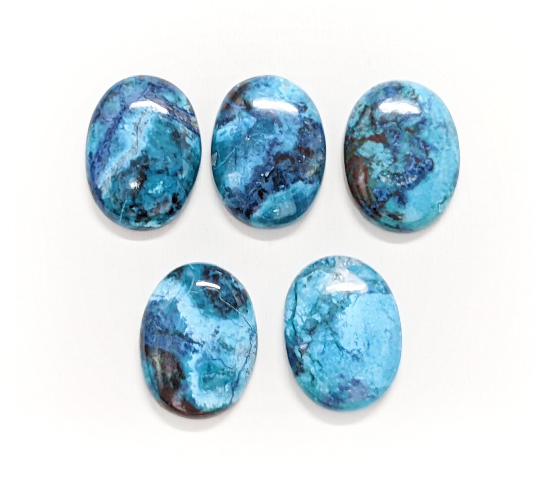 Natural Chrysocolla Cabochons Shattuckite Cabochon Oval Shape Blue ...