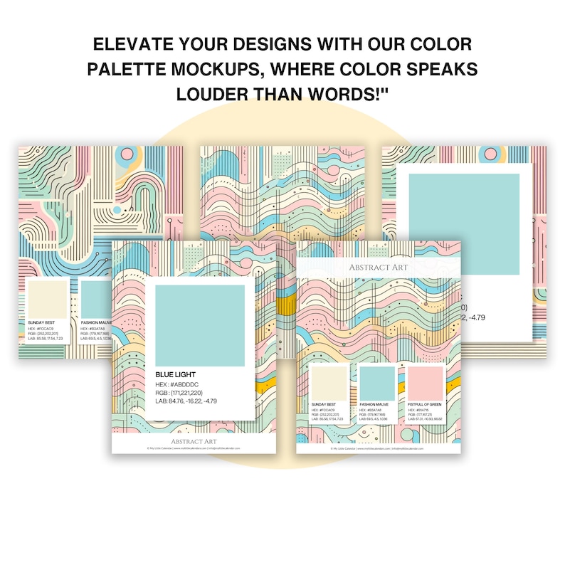 Pantone Color Palette Mockup Templates: 17 Canva Branding Designs (PDF ...