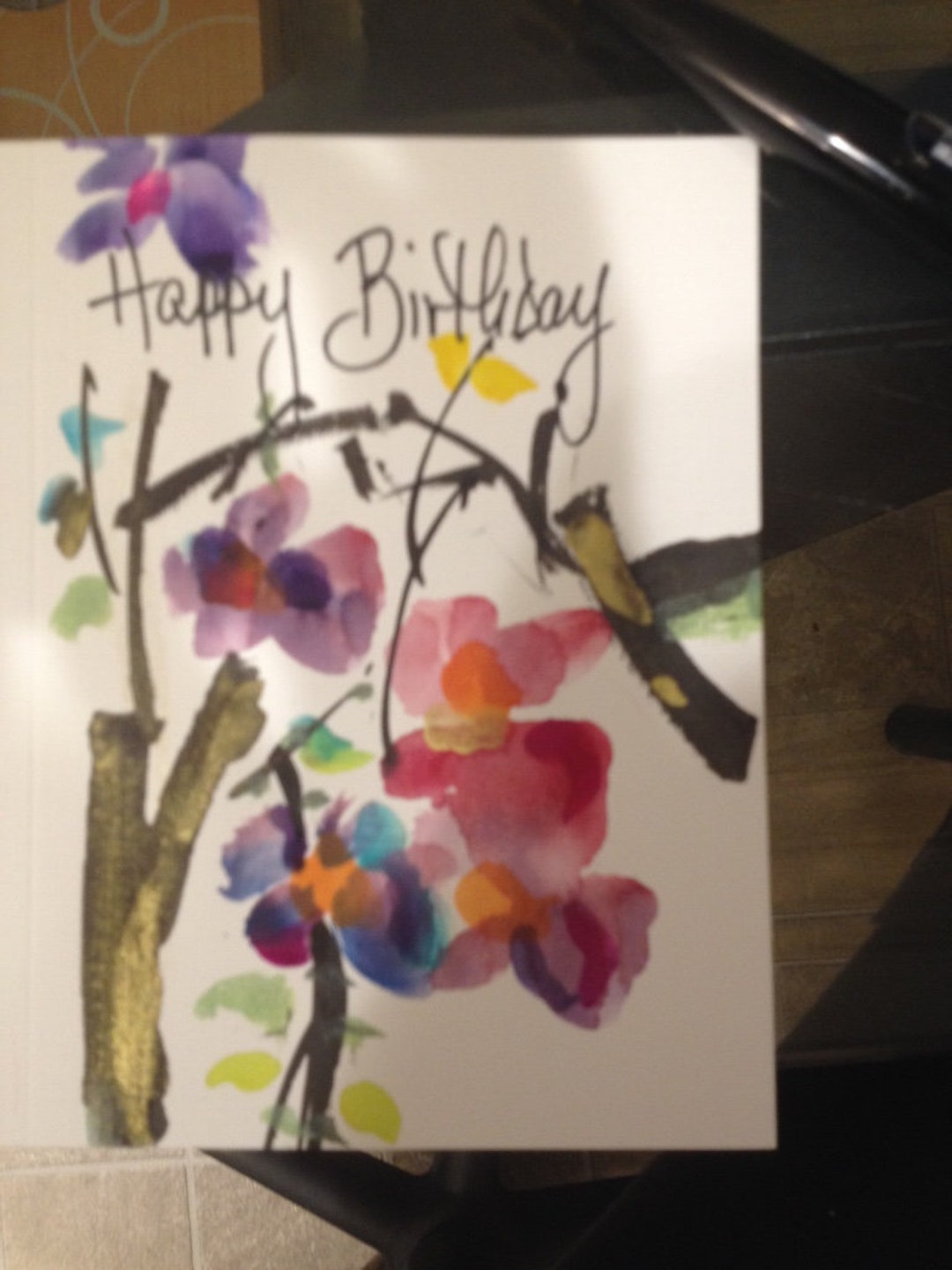 Hand Painted Art Cards by Carol Pessin Original Piece Happy Birthday ...