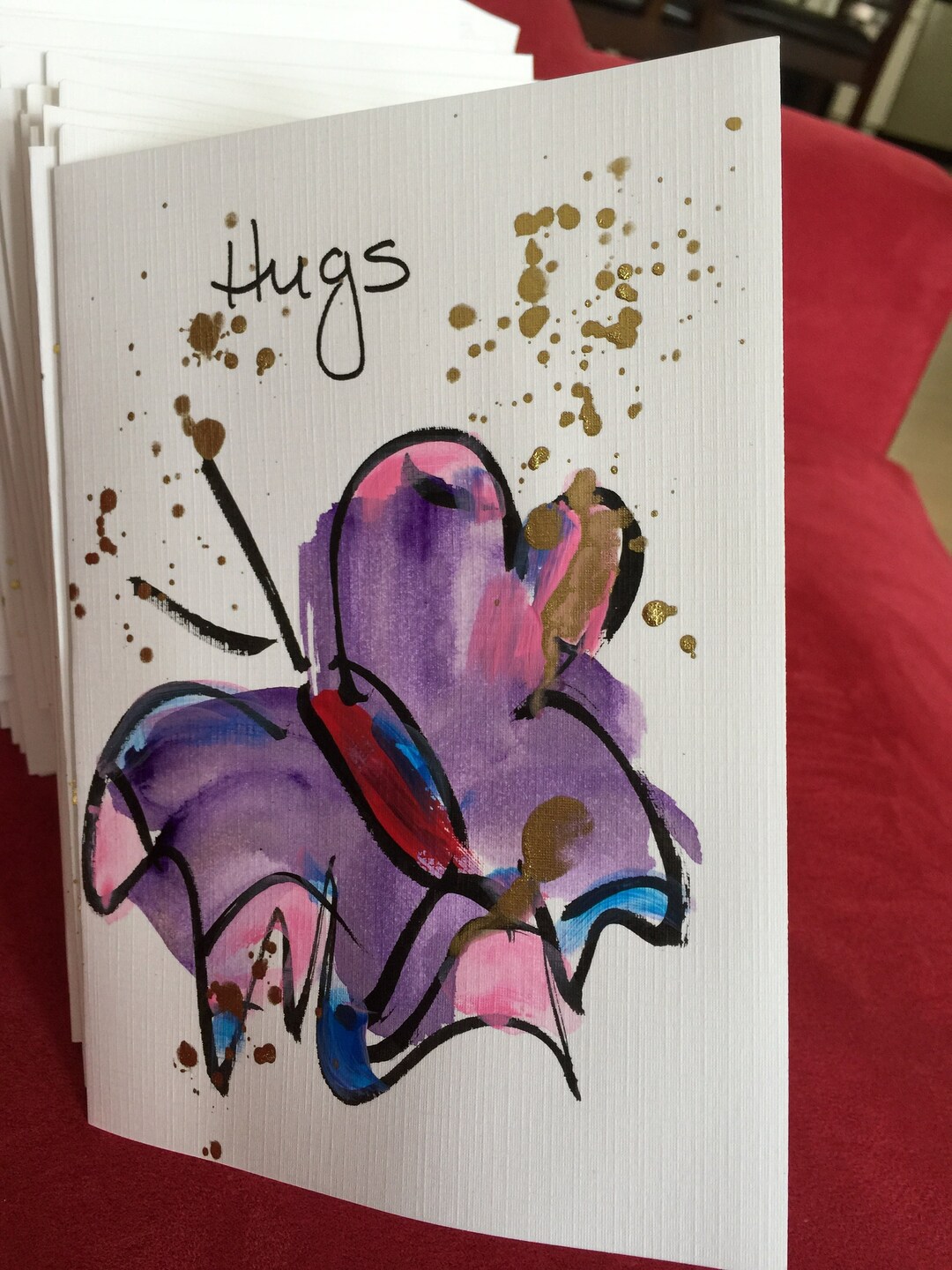 Custom Hugs Hand-painted Greeting Cards - Etsy