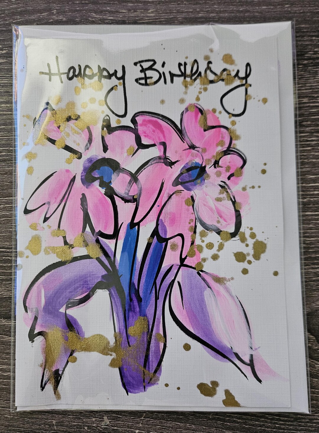 Custom Happy Birthday Hand-painted Greeting Cards - Etsy