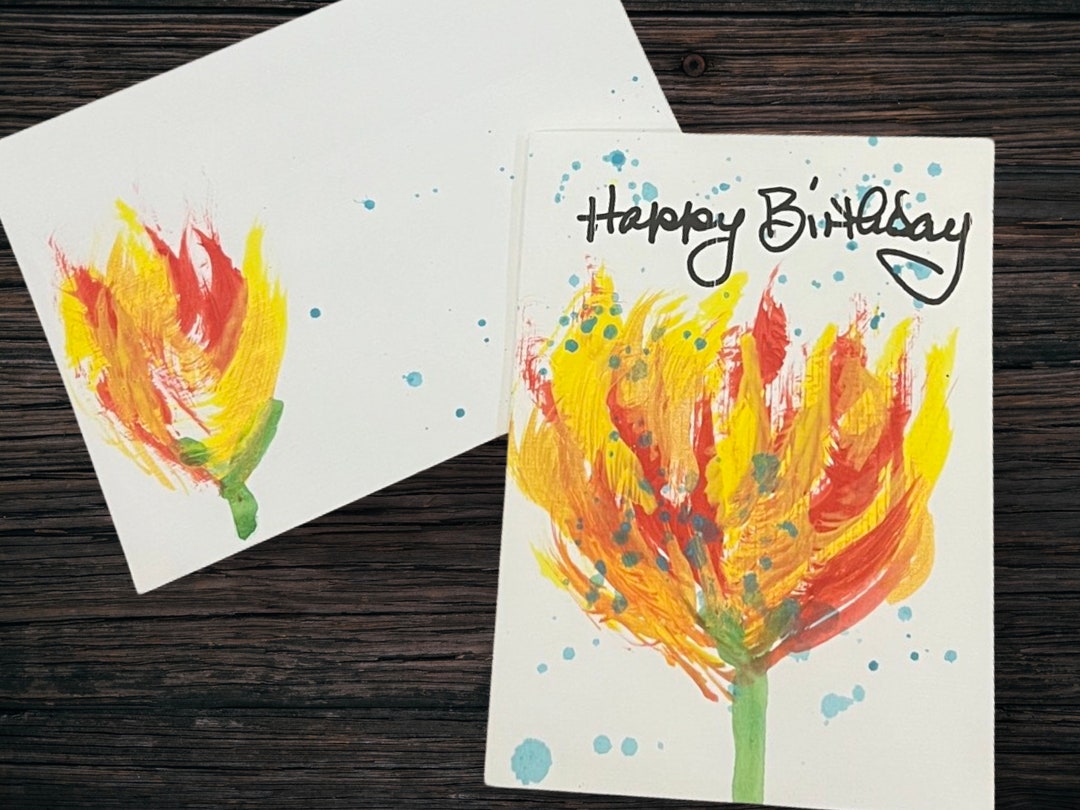 Hand Painted Art Cards by Carol Pessin Original Piece Happy Birthday ...