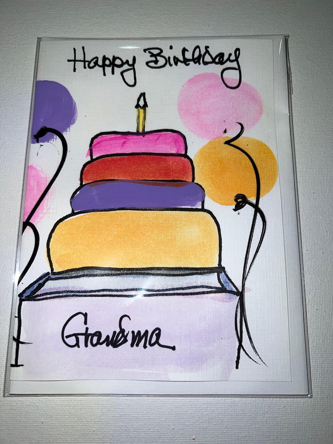 Custom Happy Birthday Hand-painted Greeting Cards - Etsy