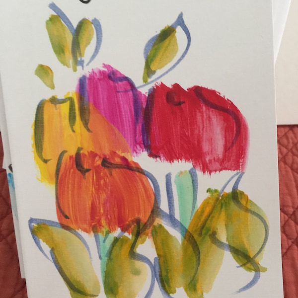 Hand Painted Card - Etsy