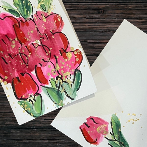 Hand Painted Card - Etsy