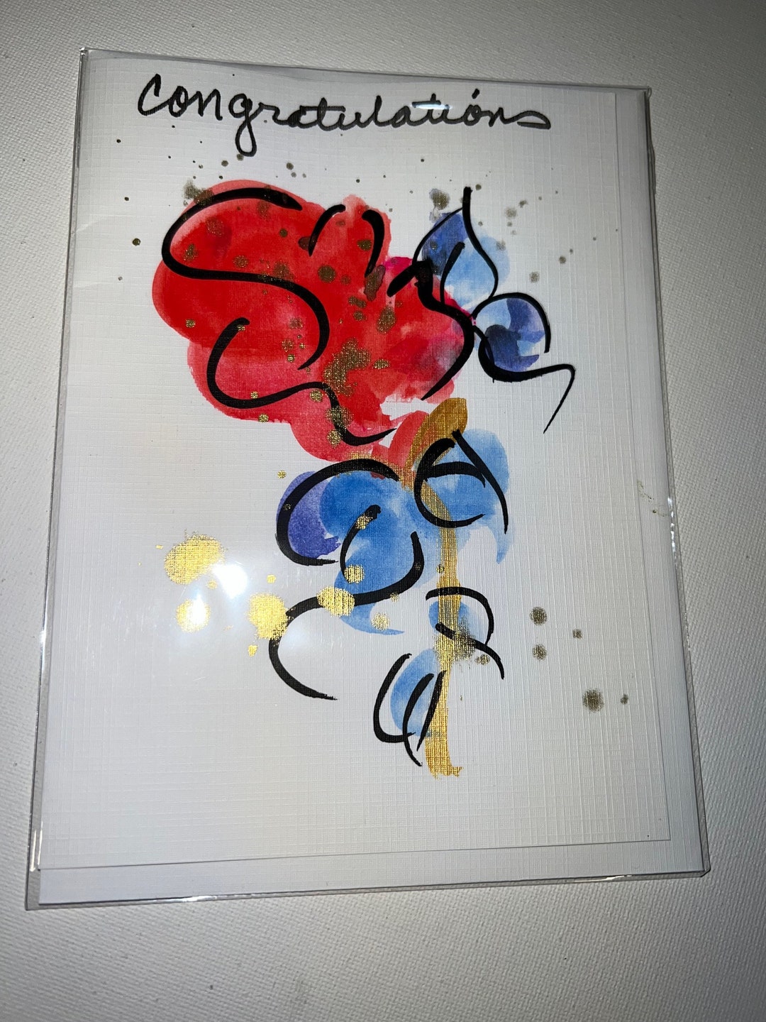 Custom Congratulations Hand-painted Greeting Cards - Etsy