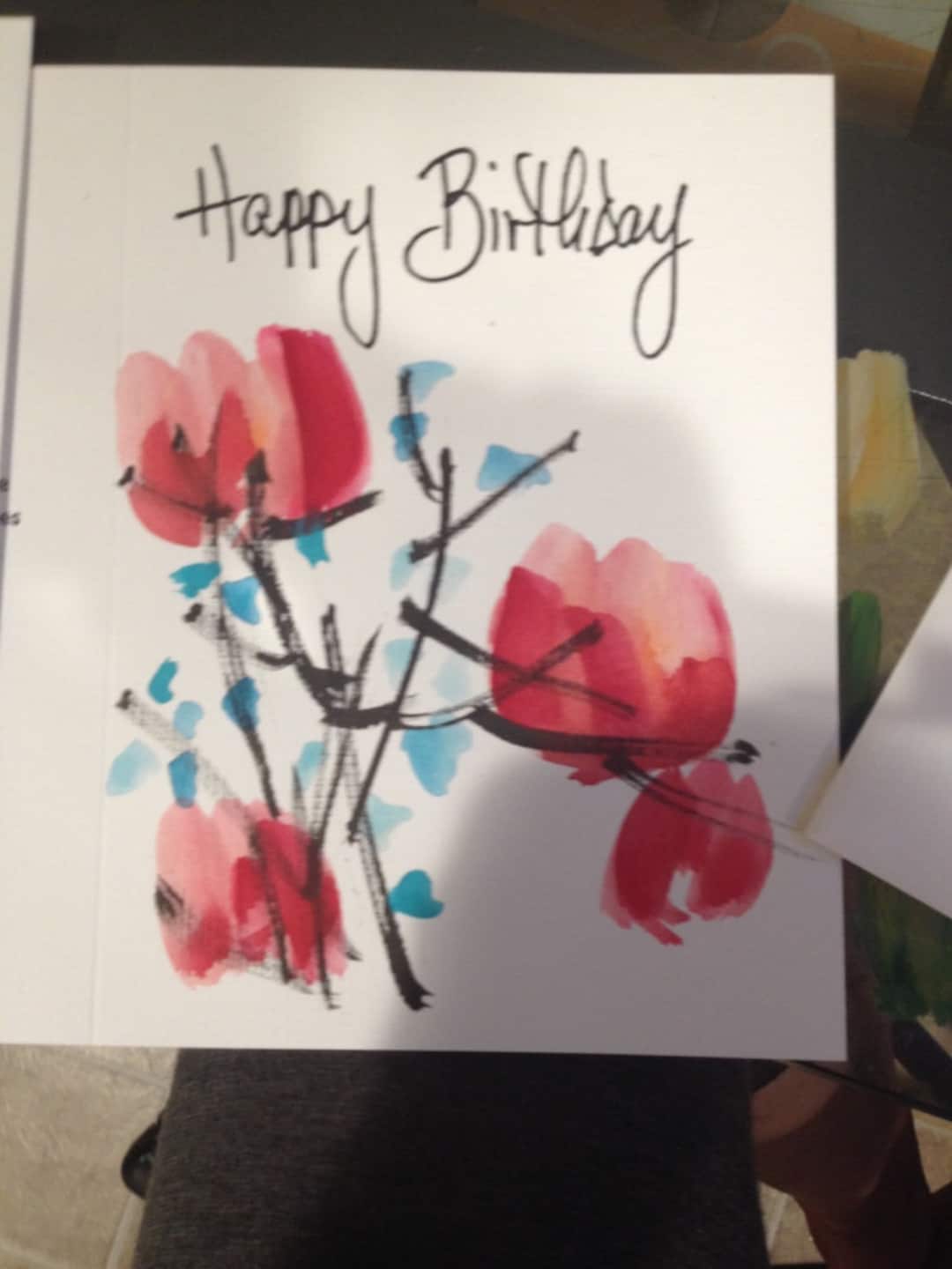 Custom Happy Birthday Hand-painted Greeting Cards - Etsy