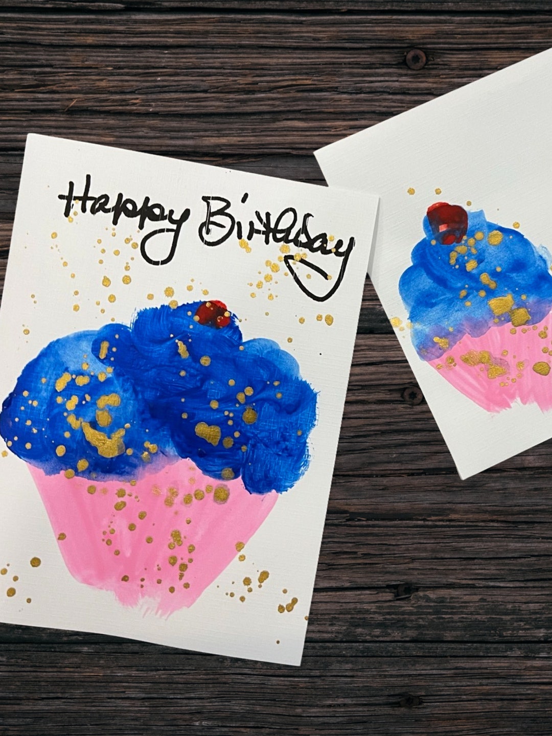 Hand Painted Art Cards by Carol Pessin Original Piece Happy Birthday ...