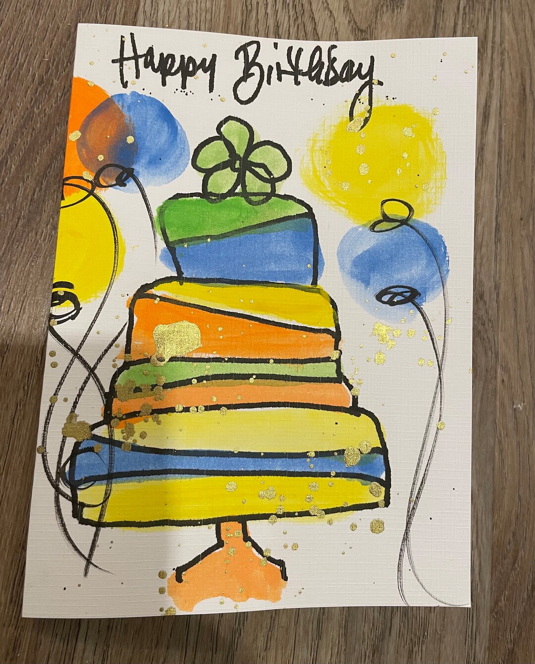 Custom Happy Birthday Hand-painted Greeting Cards - Etsy