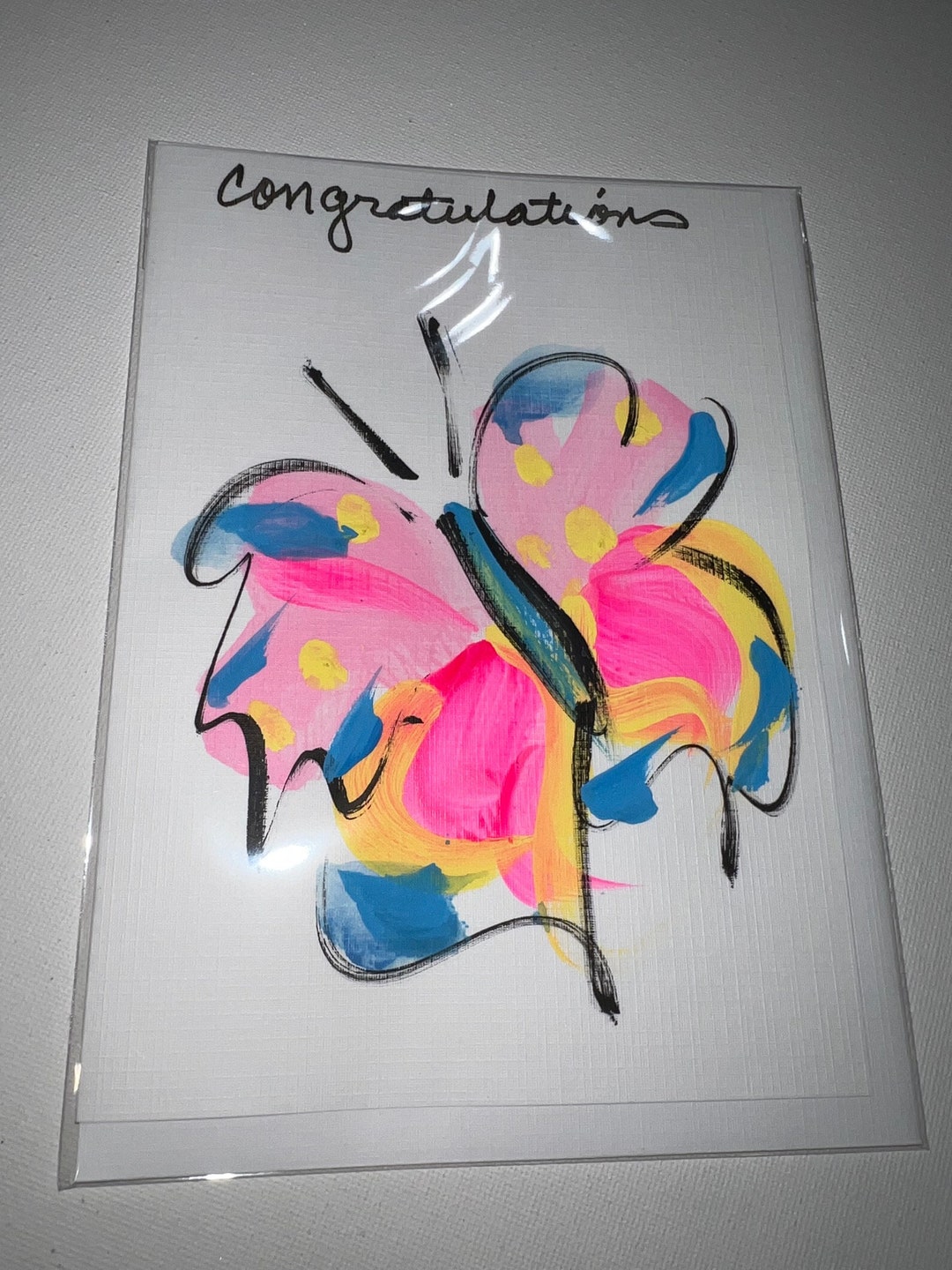 Custom Congratulations Hand-painted Greeting Cards - Etsy