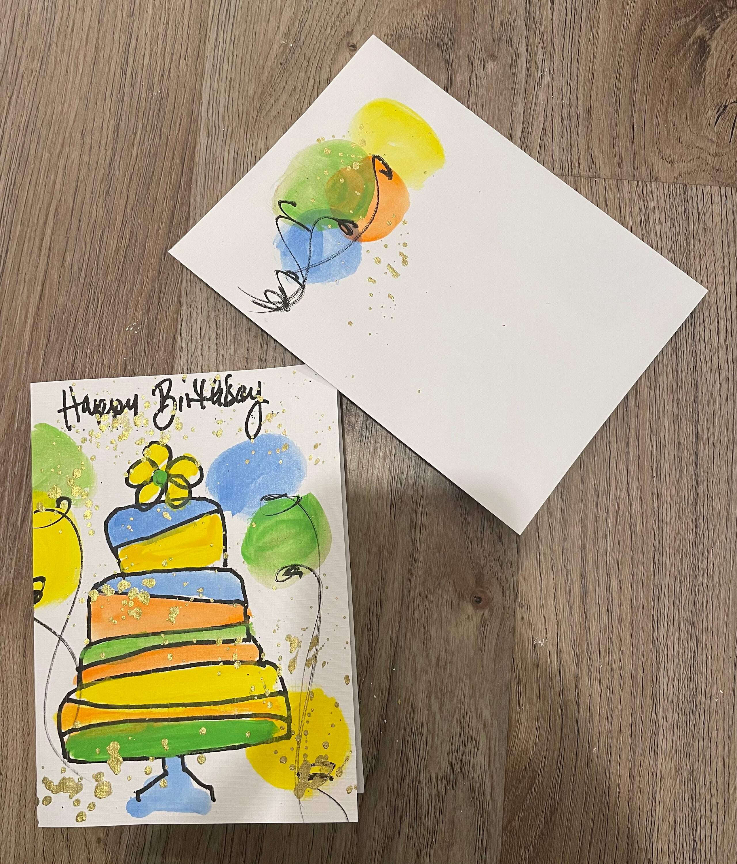 Custom Happy Birthday Hand-painted Greeting Cards - Etsy