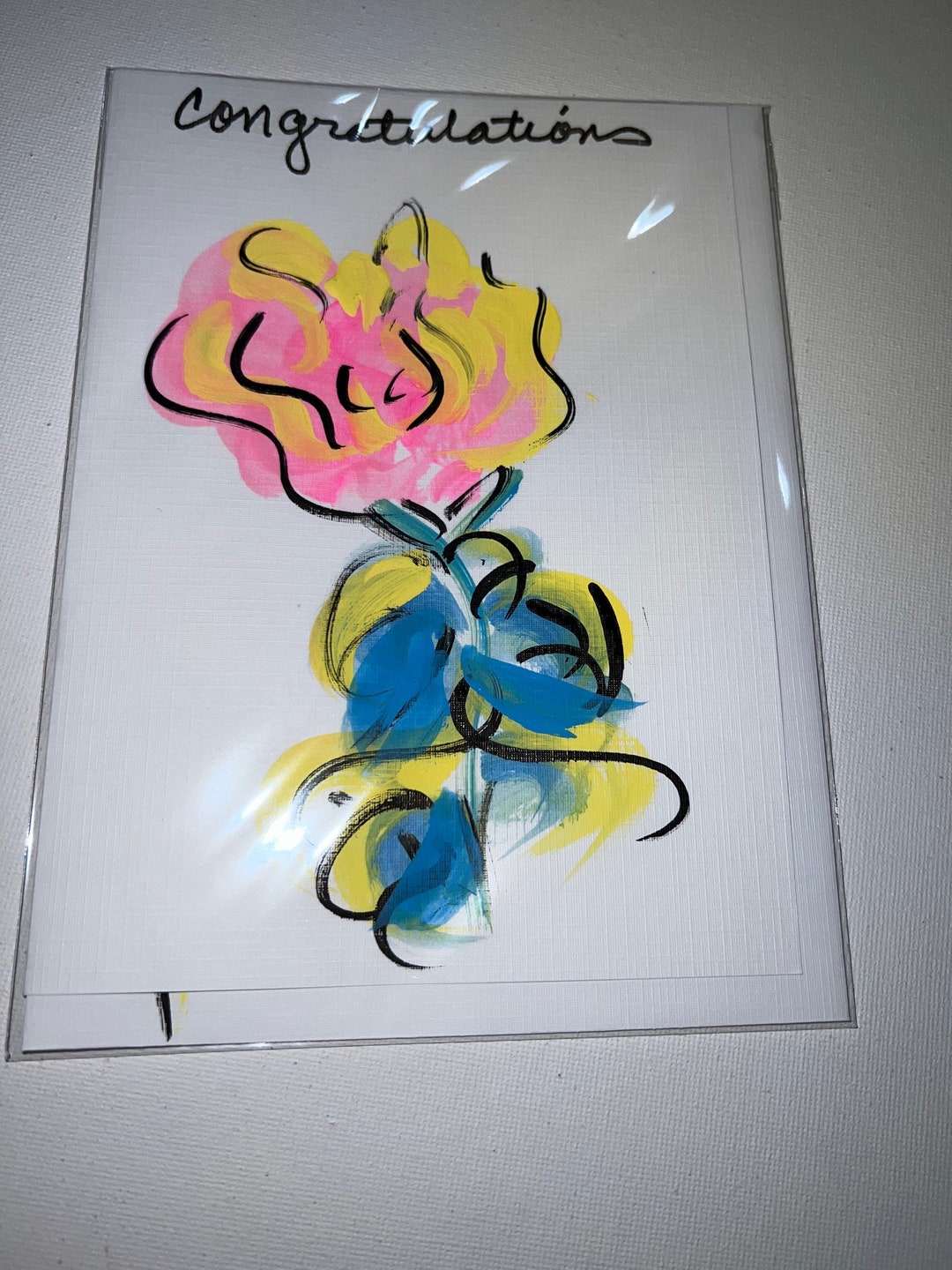 Custom Congratulations Hand-painted Greeting Cards - Etsy