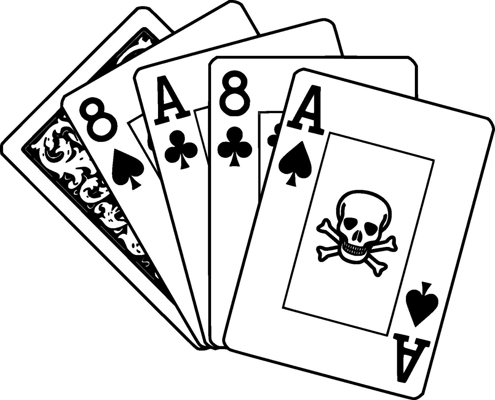 Dead Man's Hand SVG PNG PES clubs and Spades - Etsy