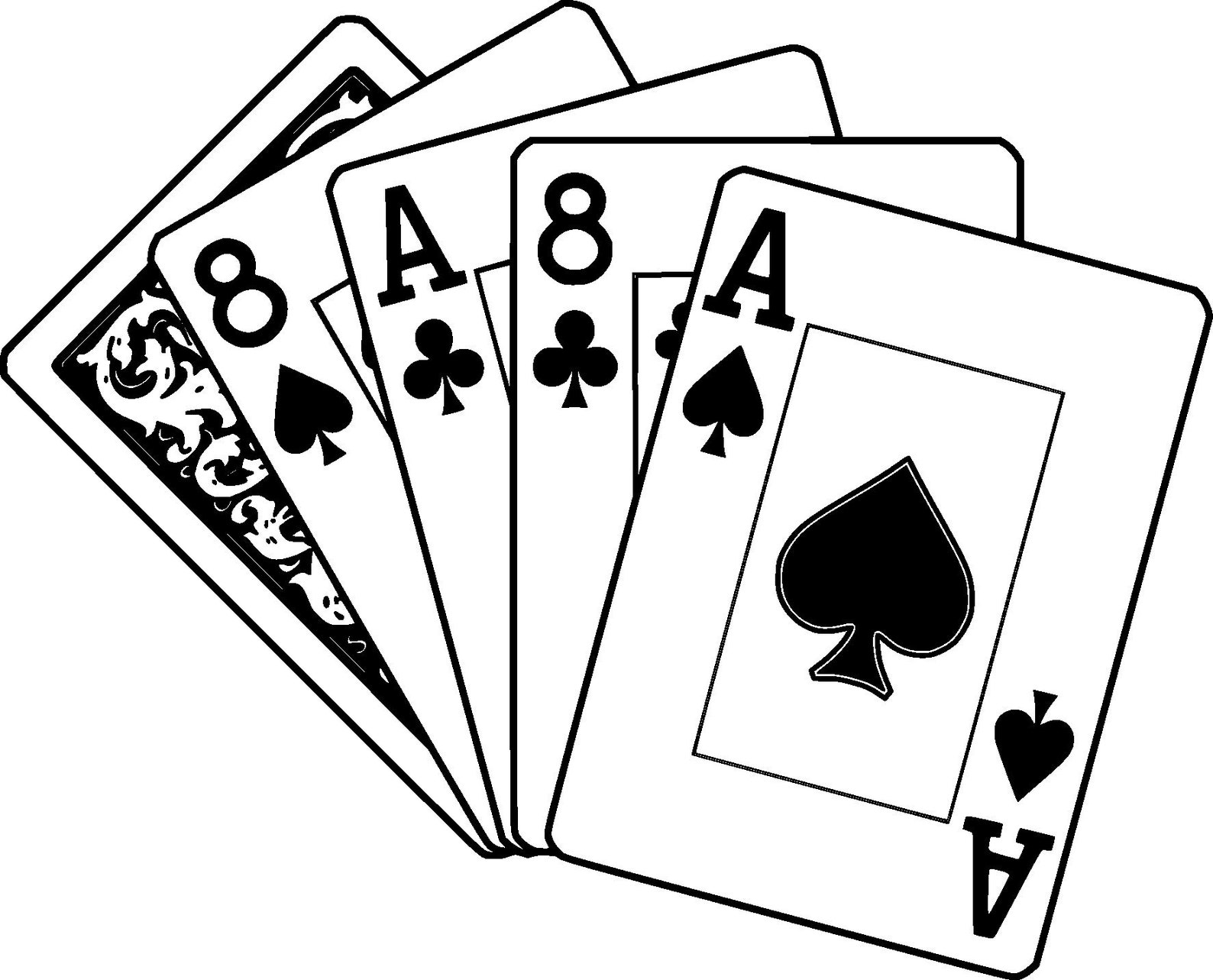 Dead Man's Hand SVG, PNG, PES clubs and Spades (Instant Download) - Etsy