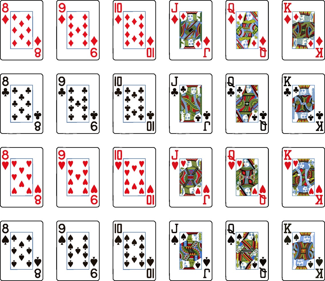 All 52 Playing/poker Cards, Full Deck, Hearts, Spades, Clubs, and ...