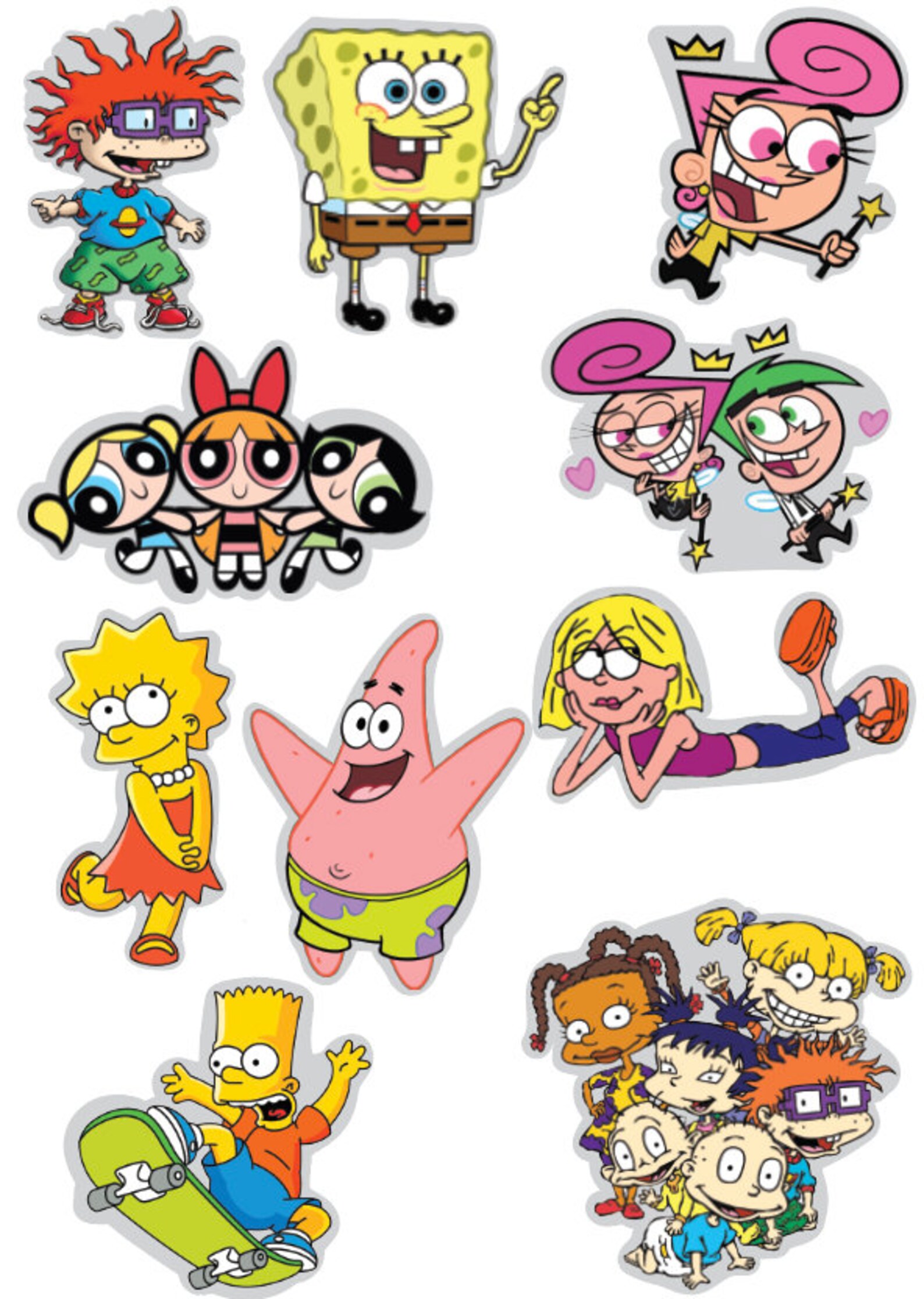Nostalgic cartoon sticker pack | Etsy