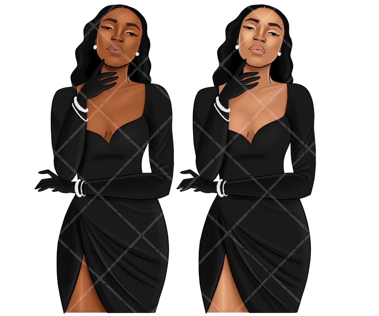 Black Woman Clipart Rich Auntie Clipart Digital Stickers - Etsy