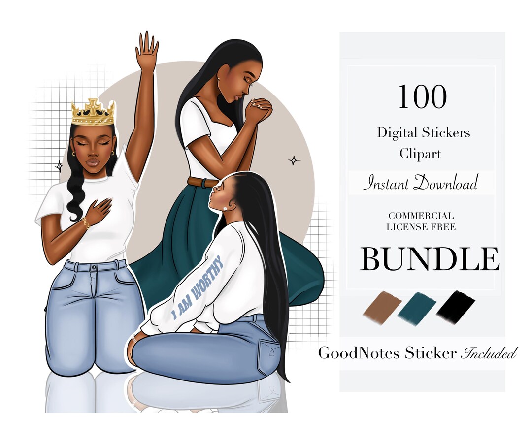BUNDLE Faith Dolls 1-5 | Christian Clipart, Black Woman Clipart ...