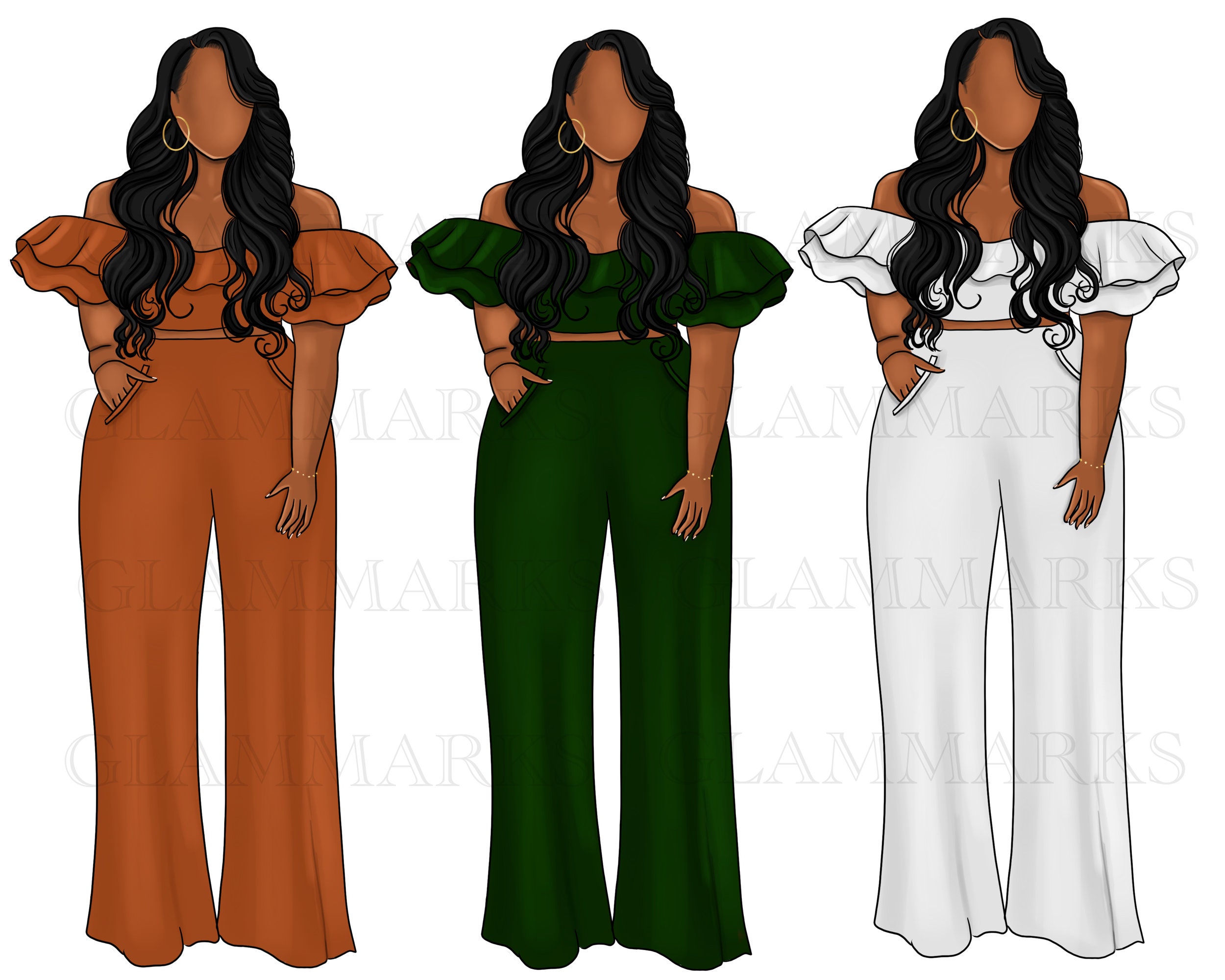 Curvy Clipart Fashion Clipart Plus Size Clipart Digital - Etsy UK
