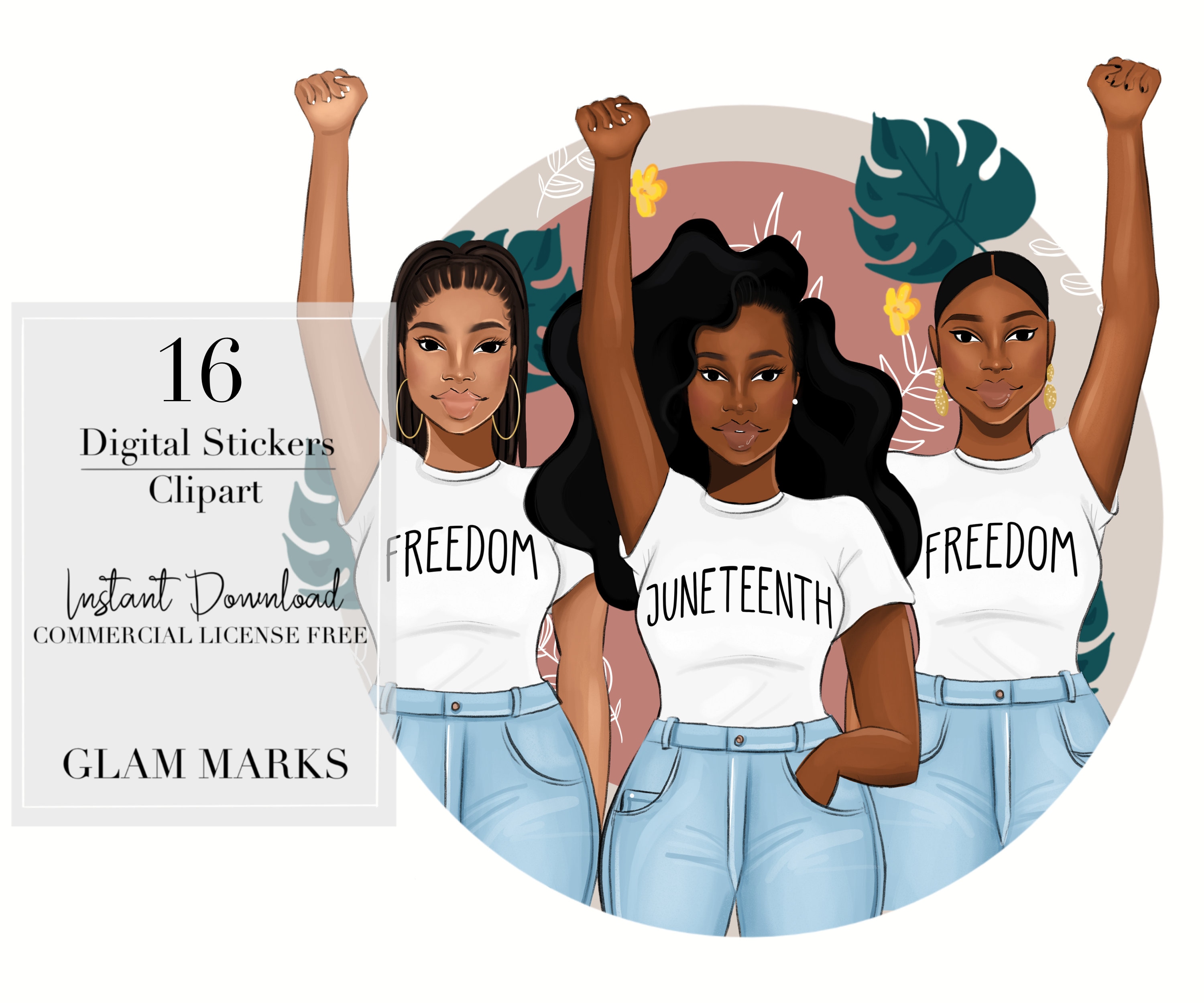 Juneteenth Clipart Juneteenth Art Digital Stickers Boss - Etsy