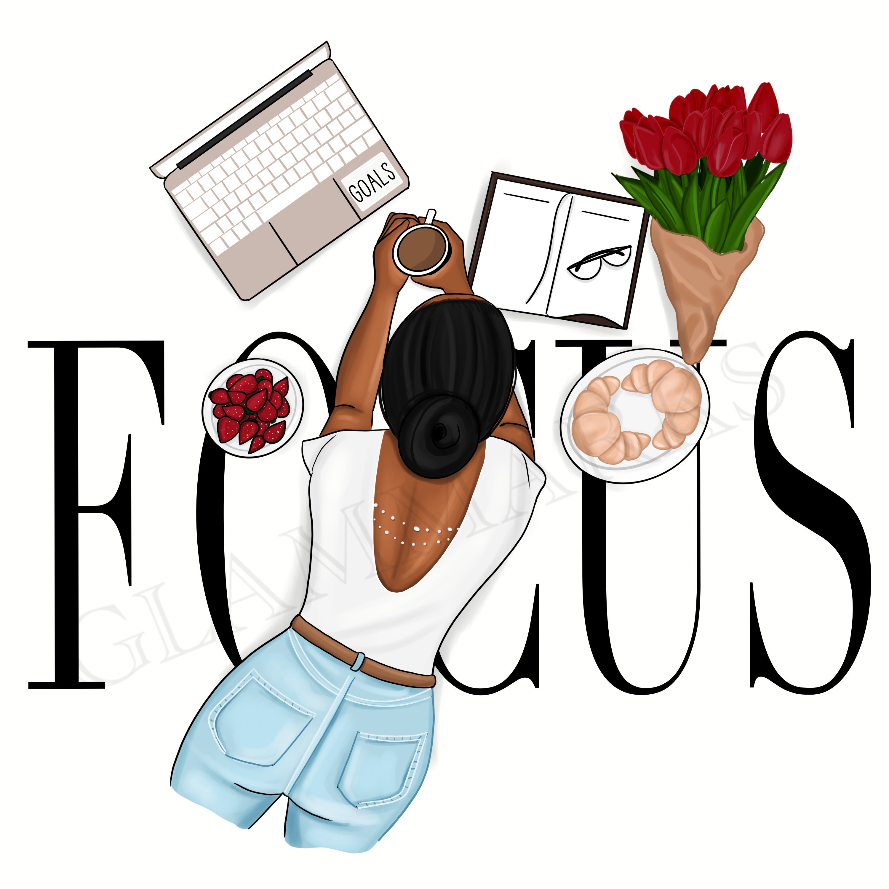 Focus Clipart, Black Woman Clipart, Black Girl Magic Clipart, African ...