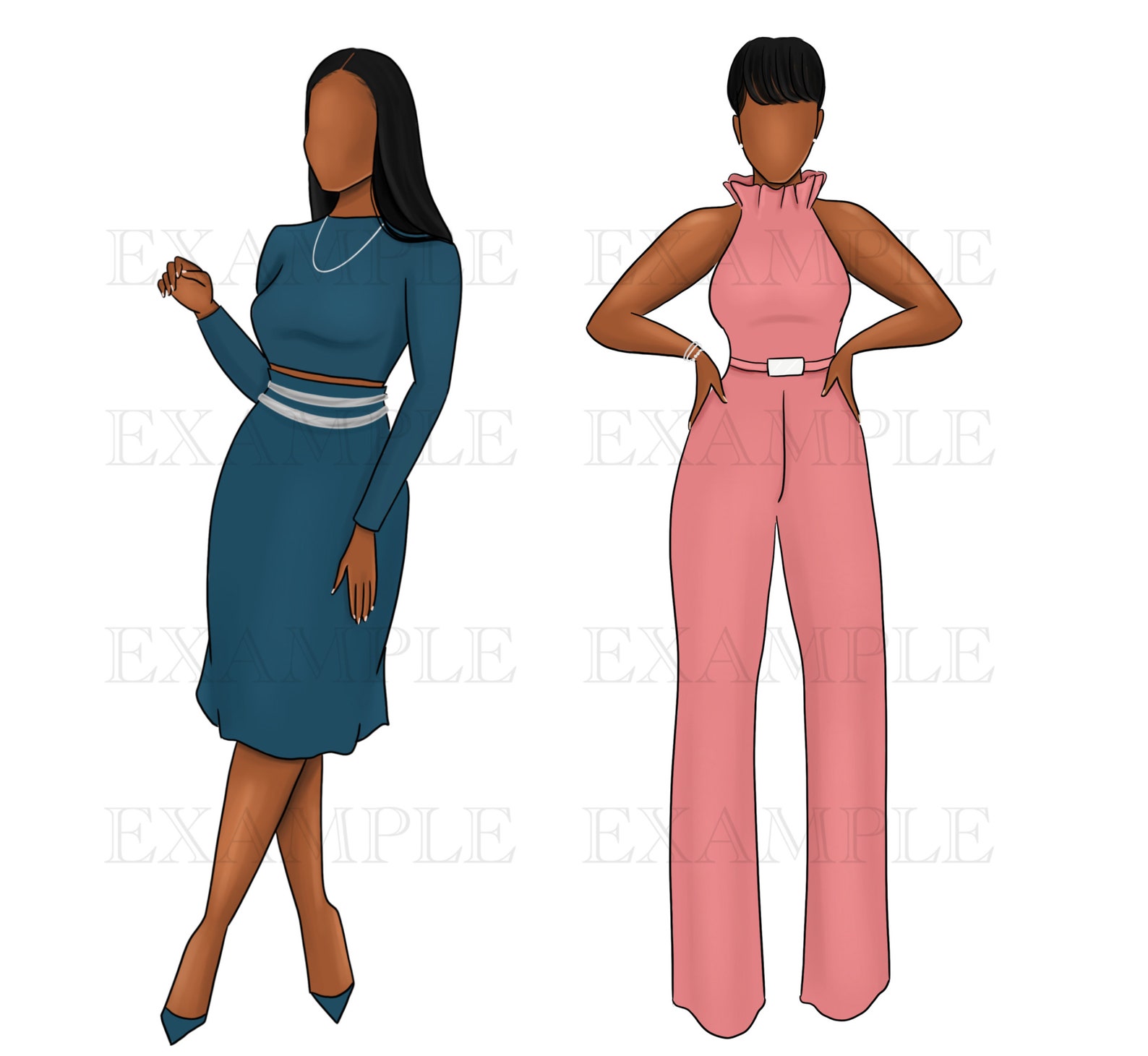 Black Woman ClipArt Fashion ClipArt Digital Stickers Boss | Etsy