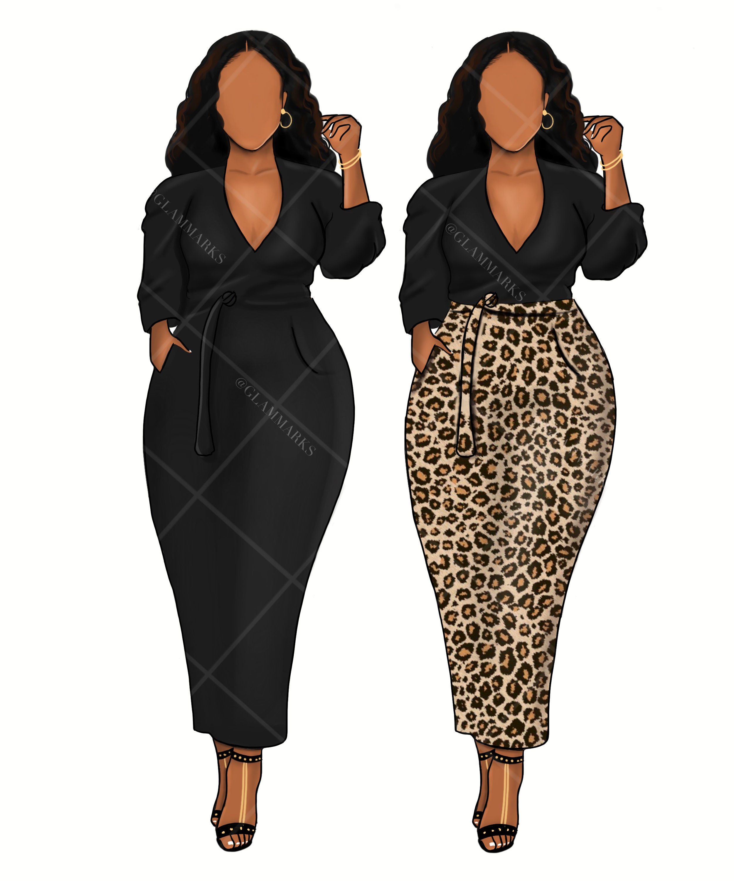Curvy Clipart Fashion Clipart Plus Size Clipart Digital - Etsy