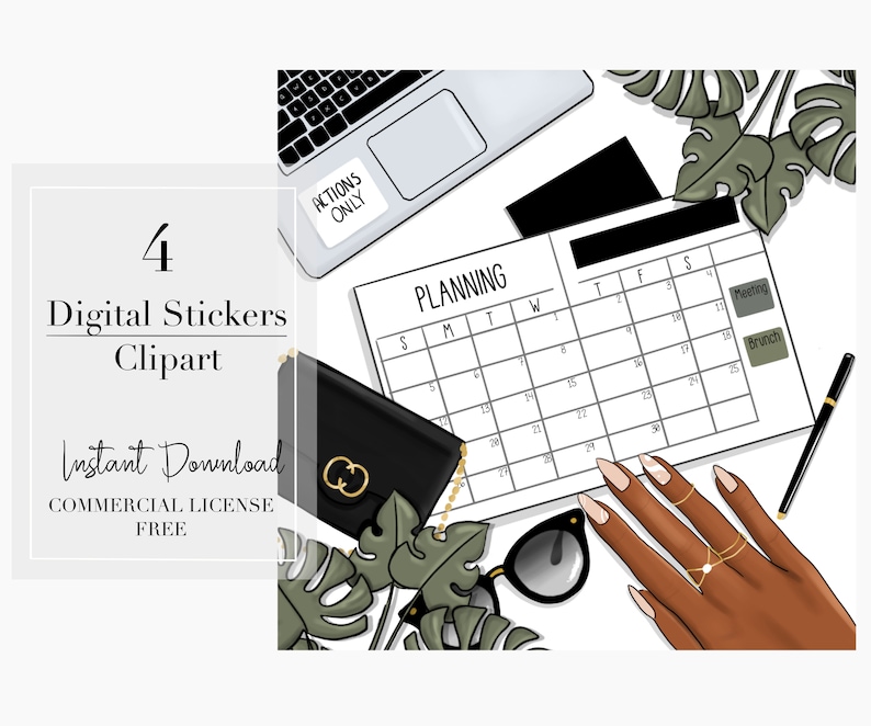 Planner Clipart Fashion Clipart Clipart Digital Stickers - Etsy
