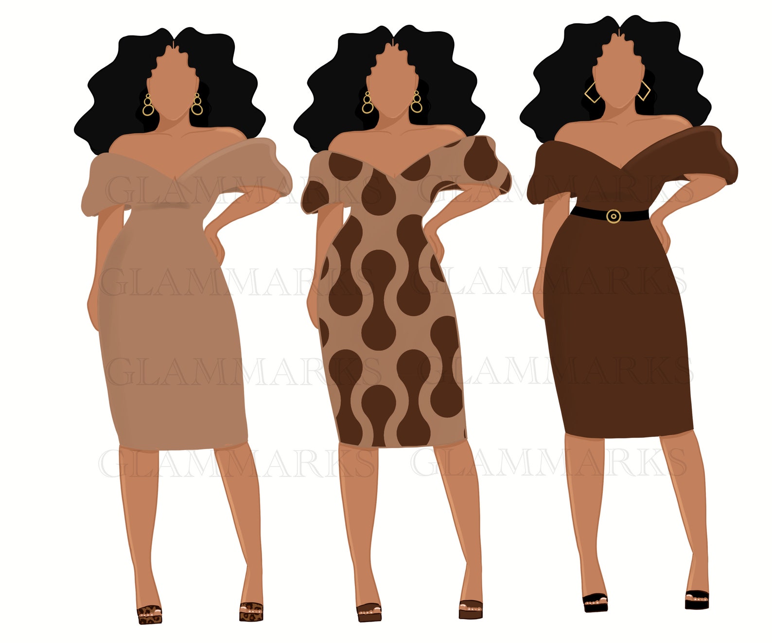 Black Woman Clipart Fashion Clipart African American - Etsy