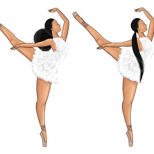 Ballerina Clipart, Black Ballerina Clipart, African American Clipart ...