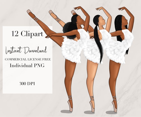 Ballerina Clipart Black Ballerina Clipart African American - Etsy