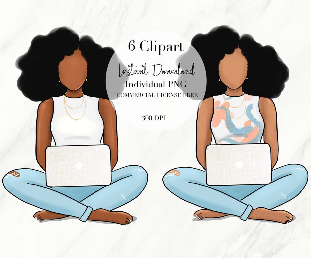Study Clipart, Afro Clipart, Digital Stickers, Boss Clipart, African ...