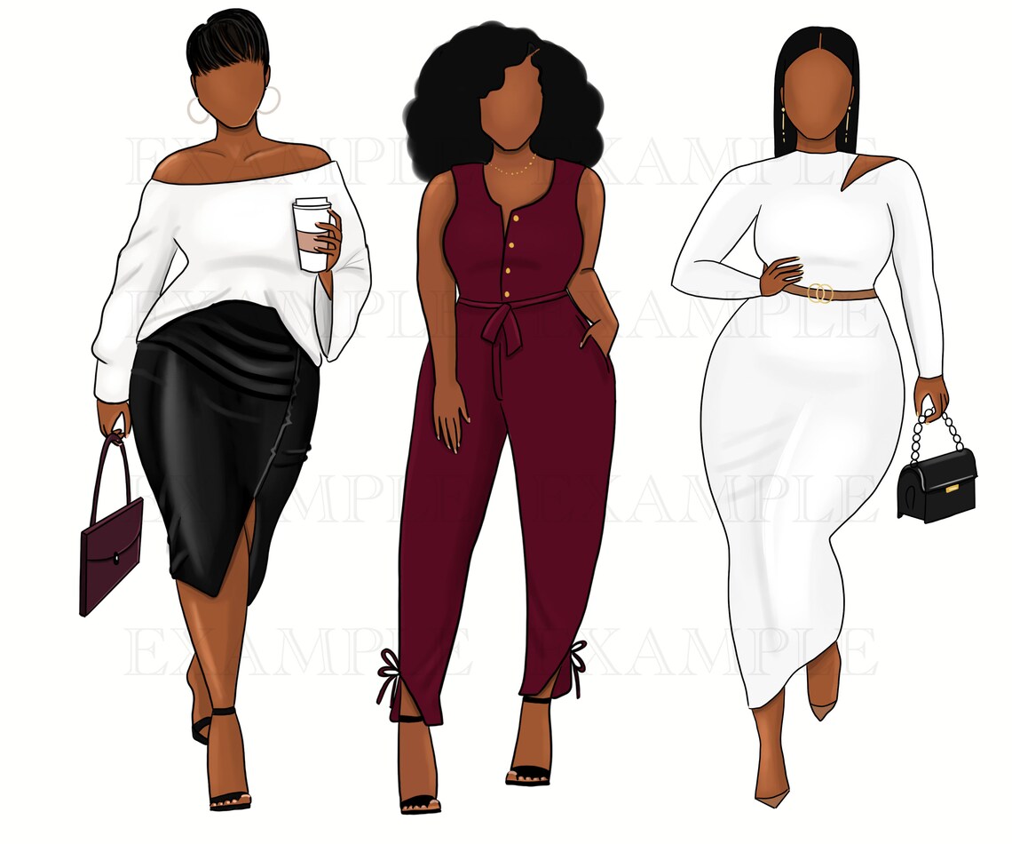 Curvy ClipArt Fashion ClipArt Plus size ClipArt Digital | Etsy