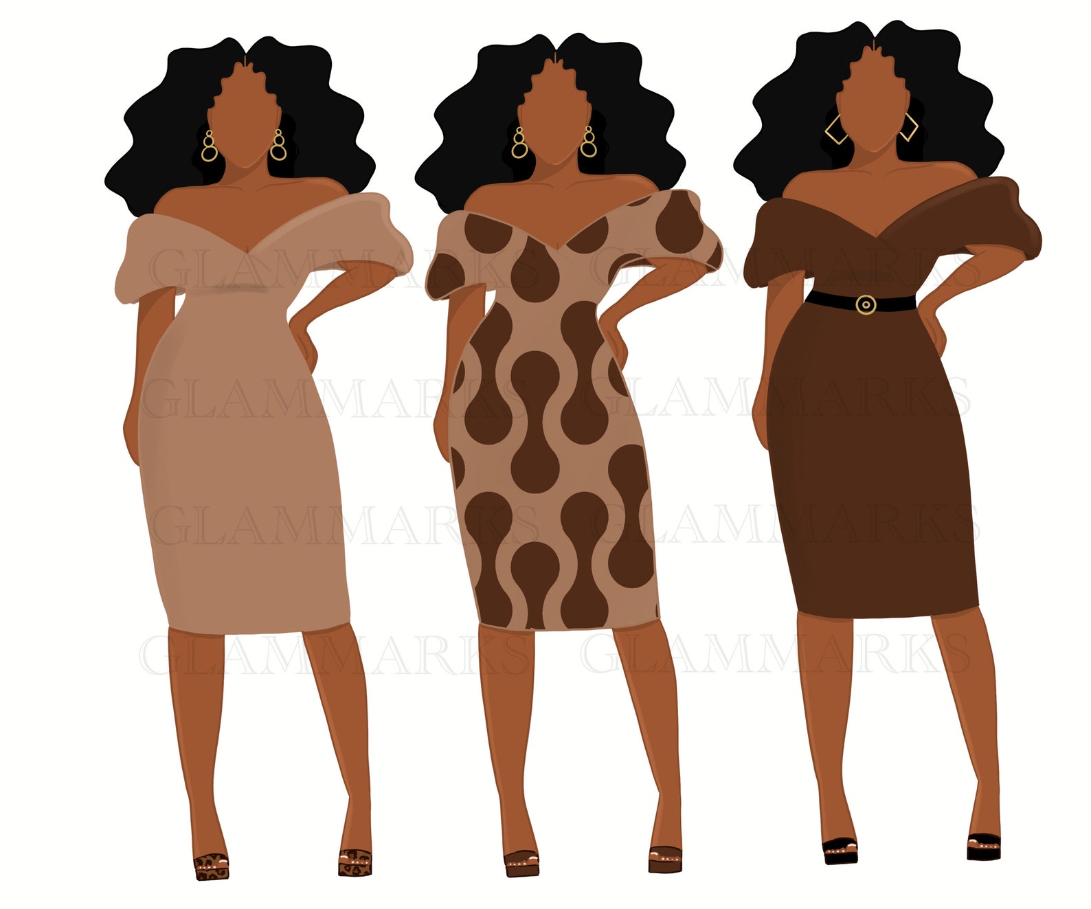 Black Woman Clipart Fashion Clipart African American - Etsy