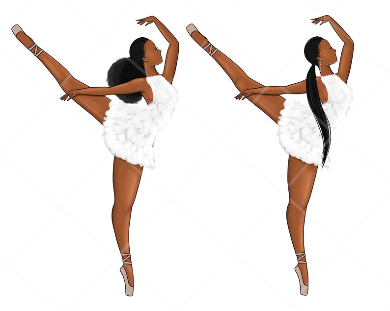 Ballerina Clipart, Black Ballerina Clipart, African American Clipart ...