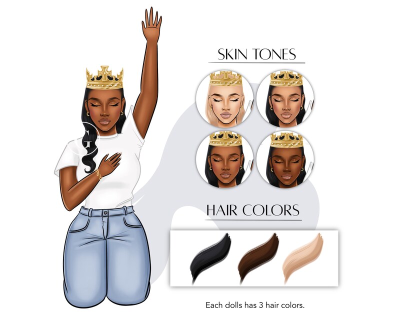 BUNDLE Faith Dolls 1-5 | Christian Clipart, Black Woman Clipart ...