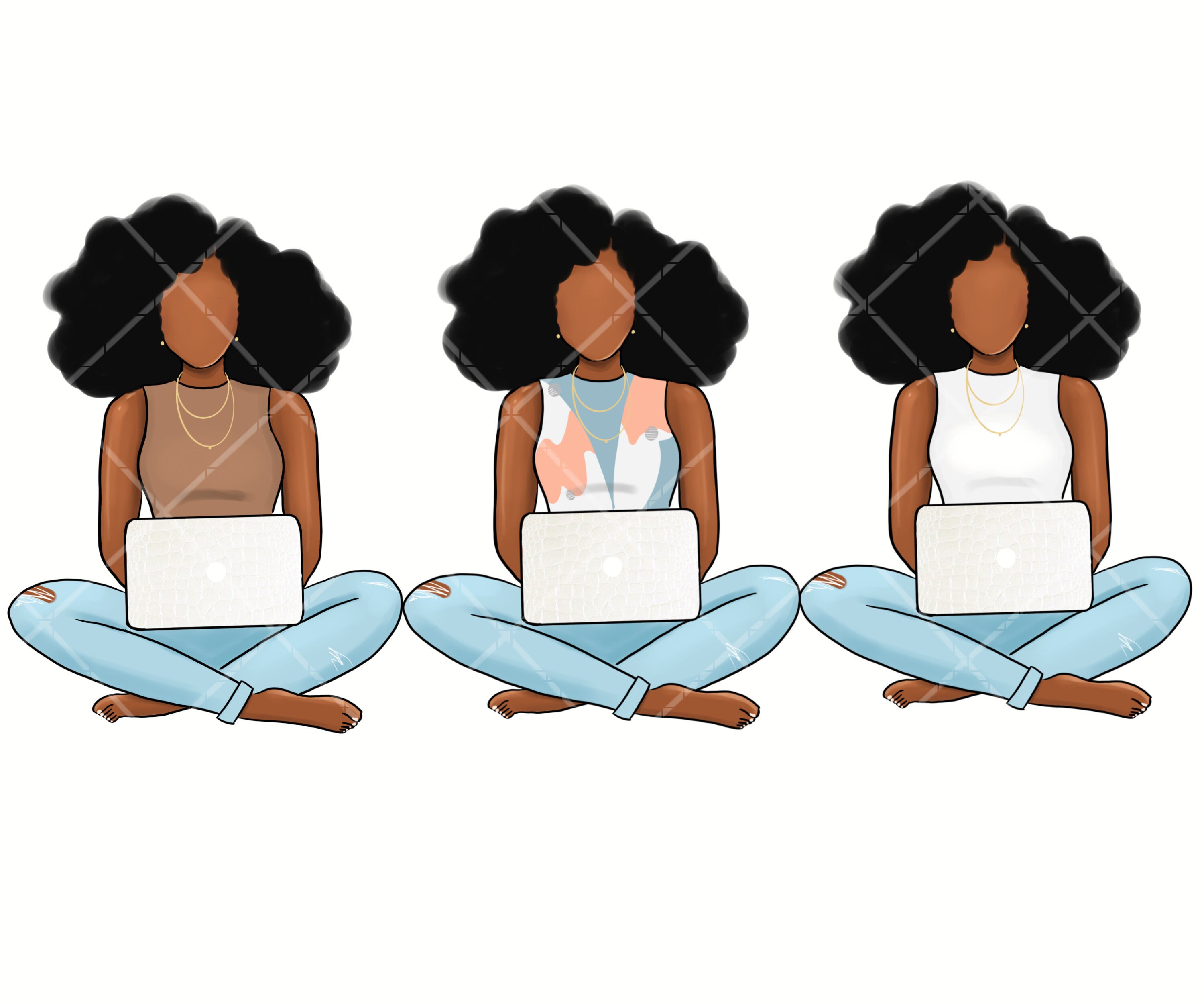 Study Clipart, Afro Clipart, Digital Stickers, Boss Clipart, African ...