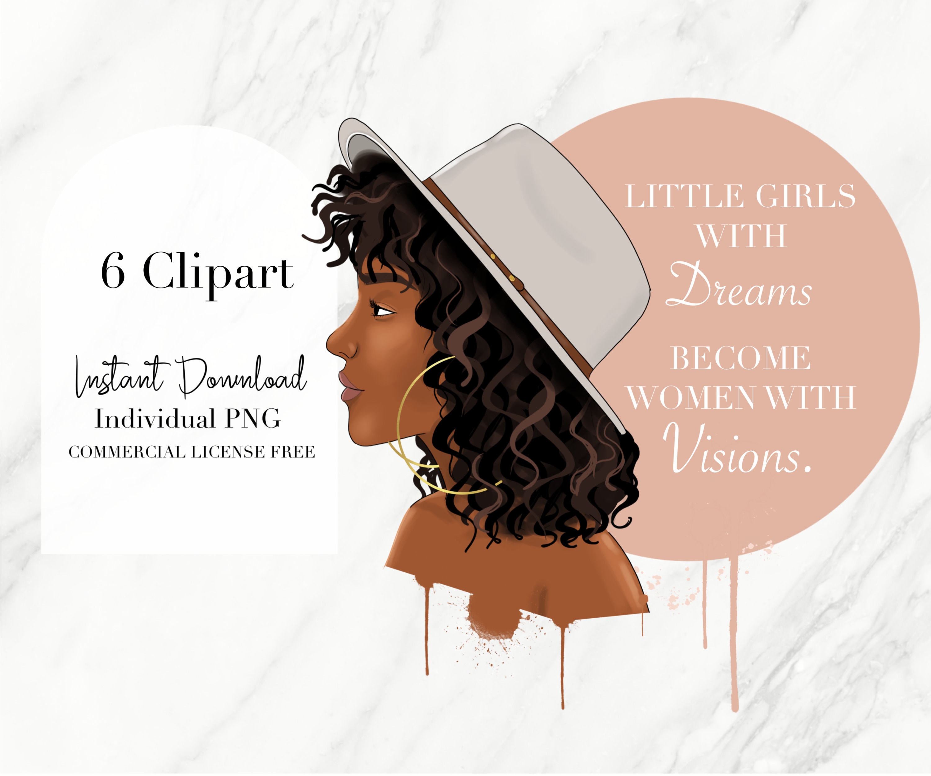 Visionary Clipart, Woman Clipart, Black Woman Illustration, Black Girl ...