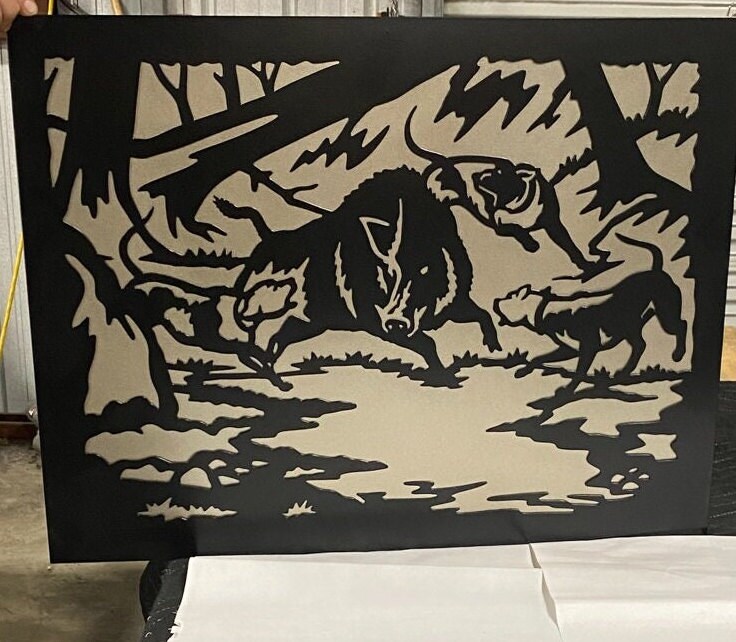 Custom Dogs Baying Hog Wall Sign - Etsy