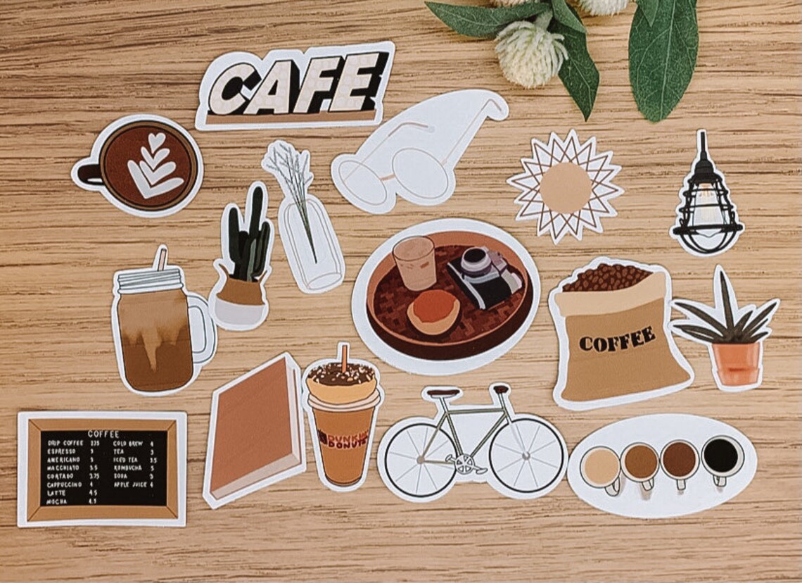 Coffee Shop Stickers Coffee Sticker Pack Coffee Sticker for | Etsy