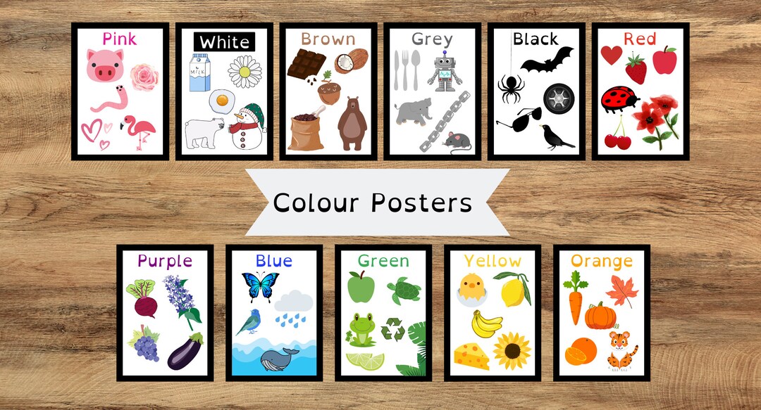 Colour Posters With Pictures. Illustrated Colour Posters. Classroom ...